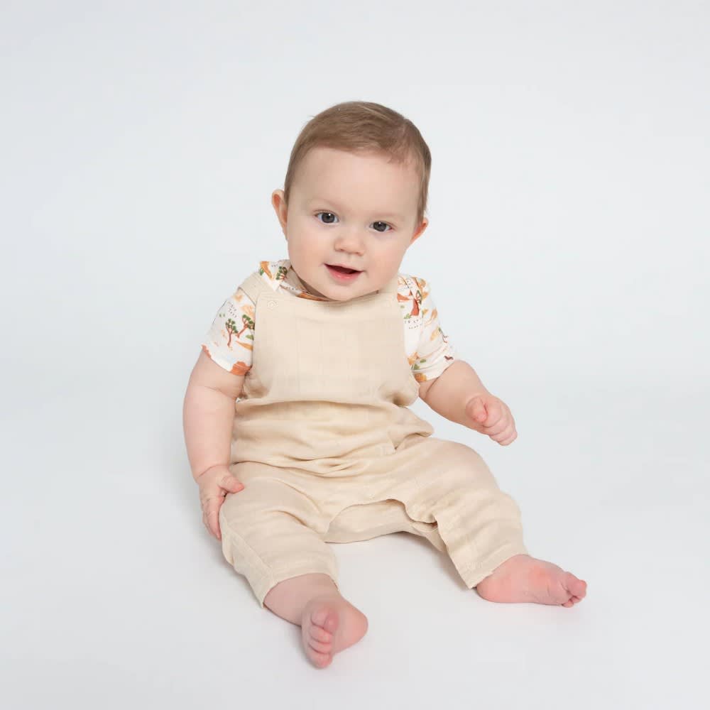 Solid Muslin Overall Clay | Angel Dear | Iris Gifts & Décor