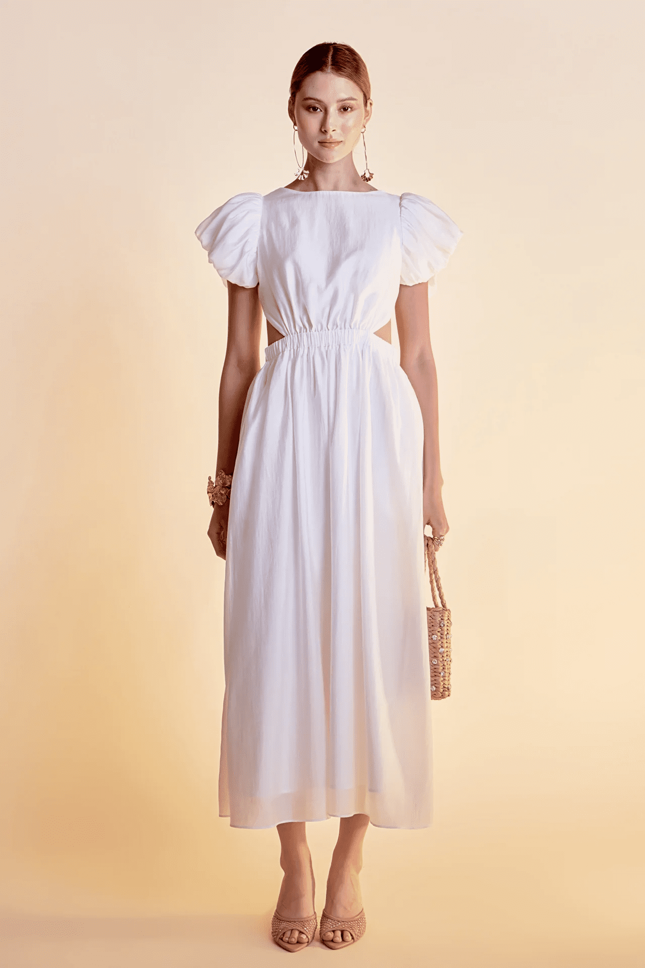 White Cut Out Midi Dress | English Factory | Iris Gifts & Décor
